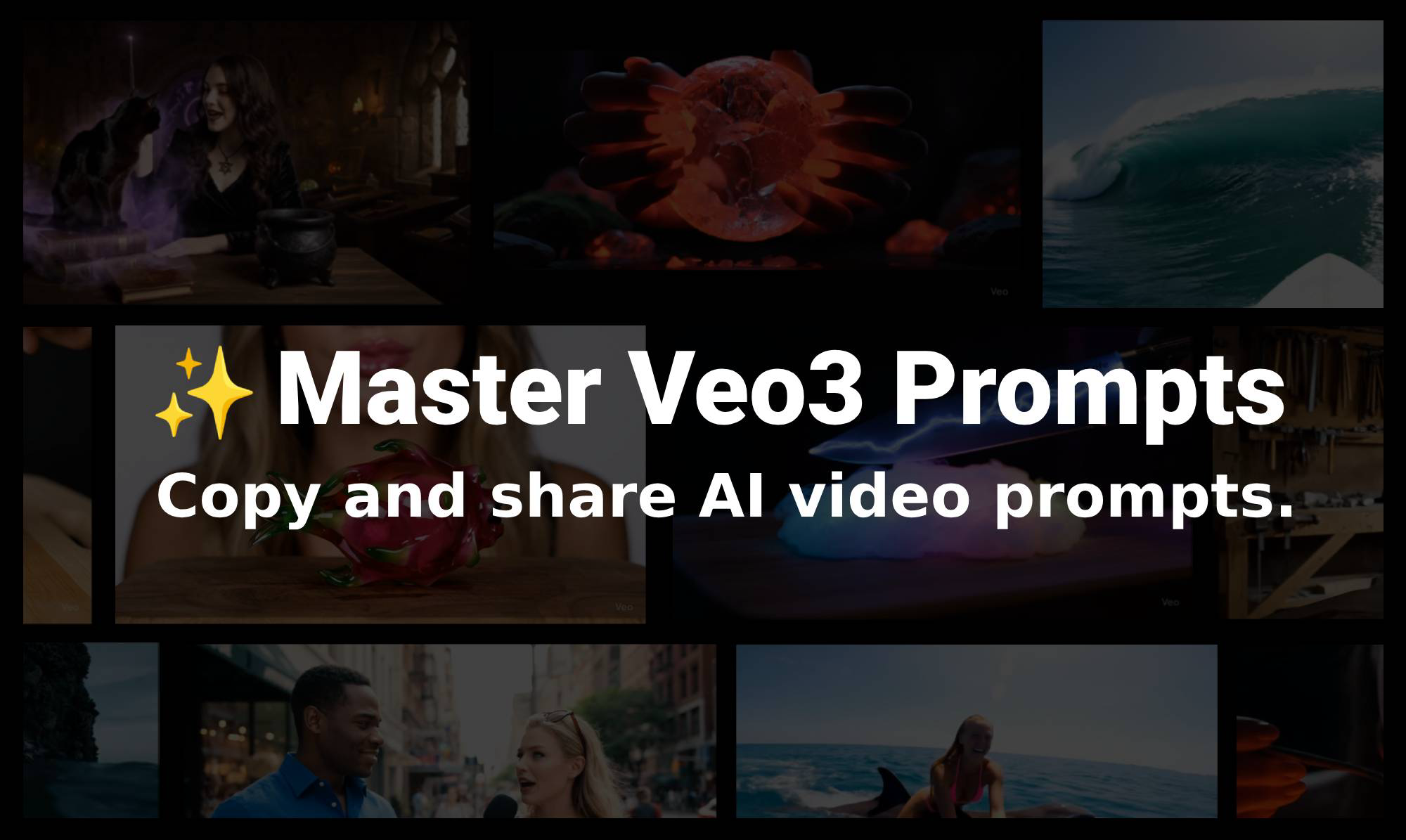 Veo3 Prompt Library - AI Video Prompts for TikTok Creators